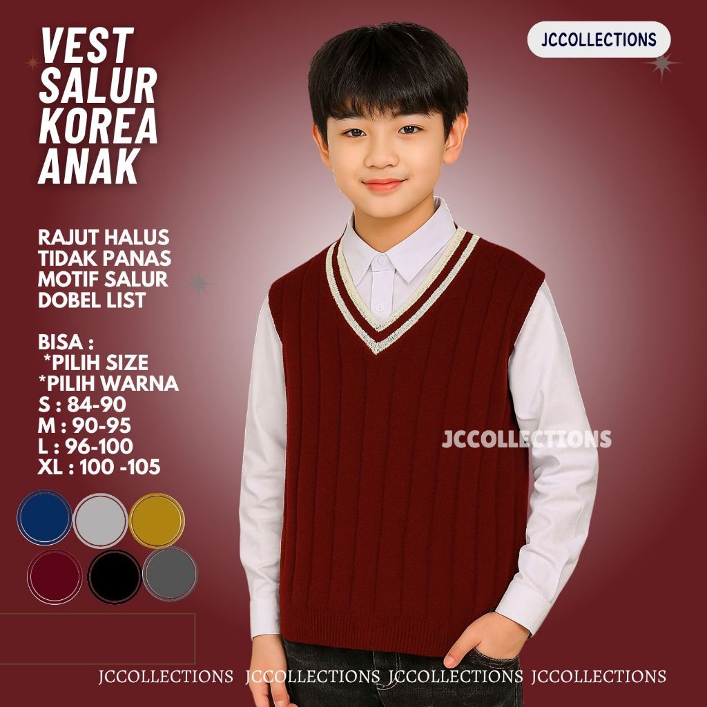 Jual Rompi Anak Sekolah Unisex Oliver Vest Kids Rompi Salur Anak Laki ...