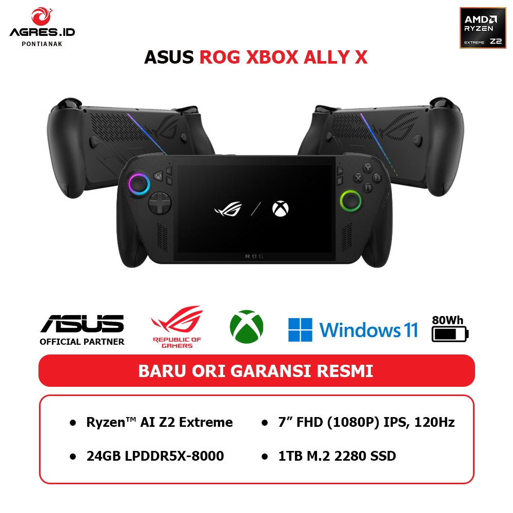 Jual ASUS ROG XBOX ALLY X AMD RYZEN AI Z2 EXTREME - RAM 24GB 1TB W11 7 ...