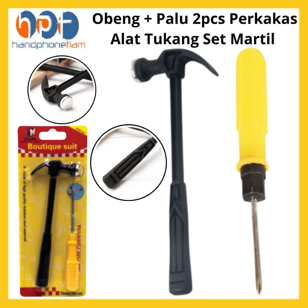 Jual Obeng + Palu 2pcs /Perkakas Alat Tukang Tool Set Martil Pencabut ...