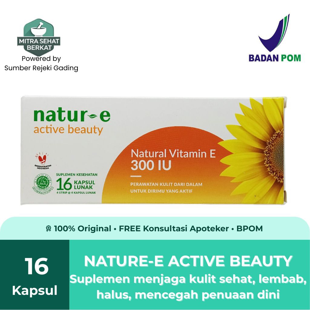 Jual Natur-e Active Beauty Natural VItamin E 300 IU Box 16 capsule ...