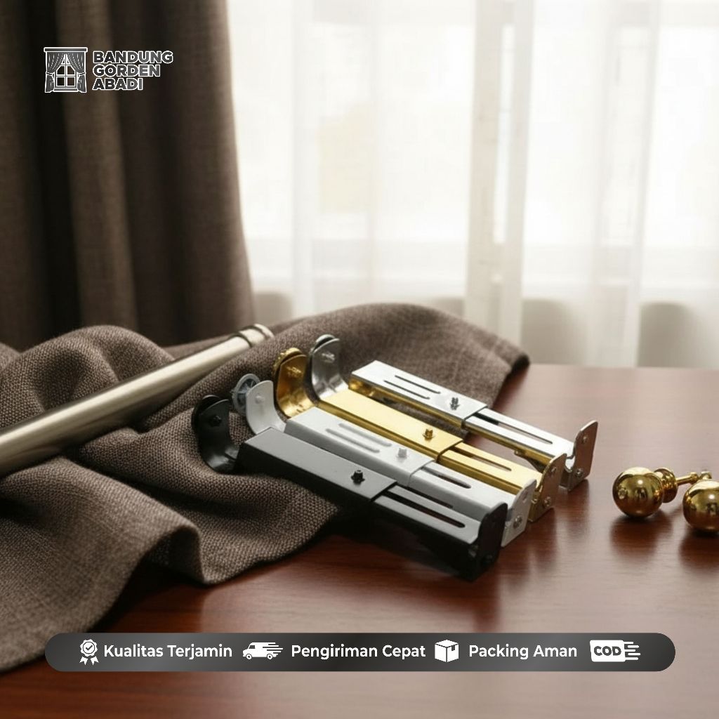 Jual Brecket Kaki Batang Gorden Alumunium Besi - Hitam, Silver, Putih ...