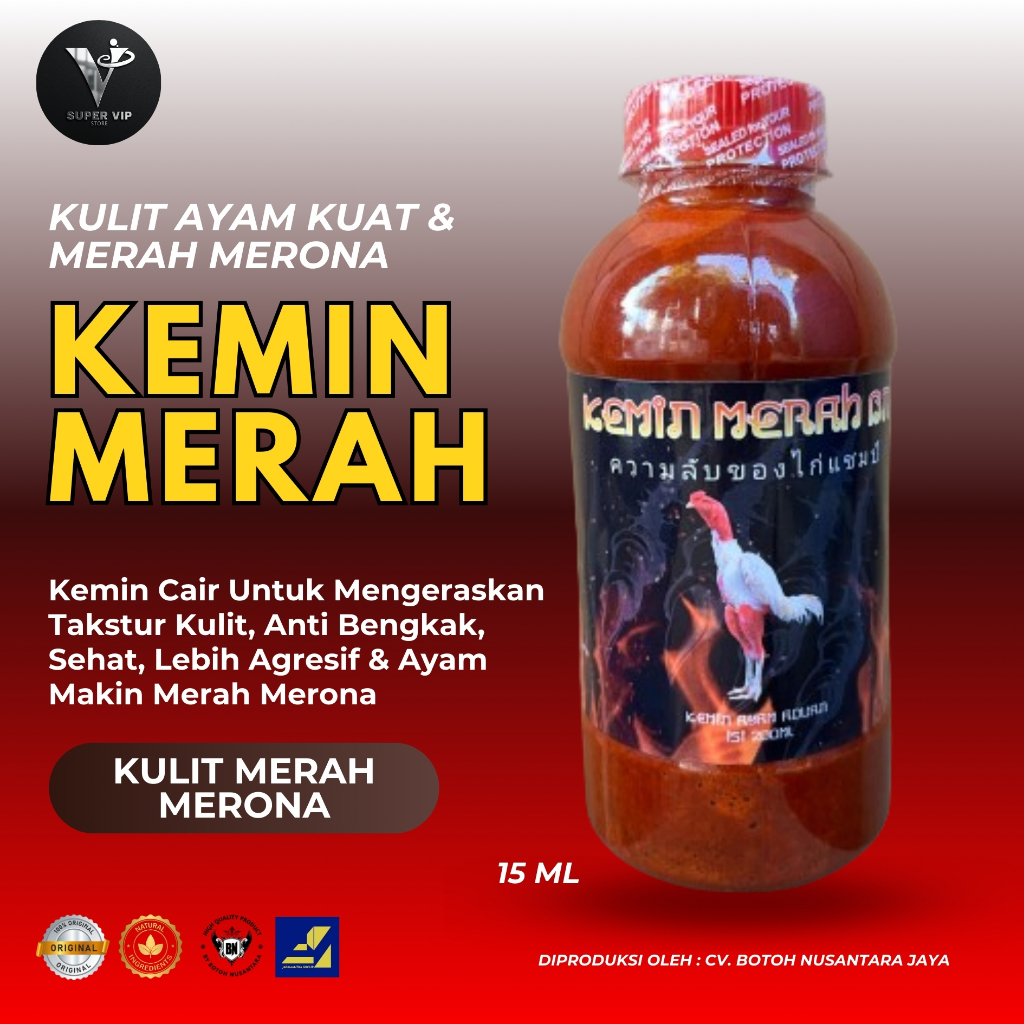 Jual KEMIN MERAH CAIR - KEMIN Badan ayam Untuk Kulit Ayam Merah Merona ...