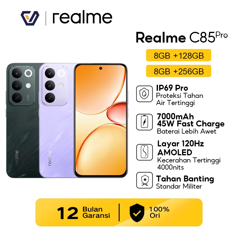 Jual Official Realme C85 Pro 8+128GB/8+256GB 7000mAh Titan Battery ...