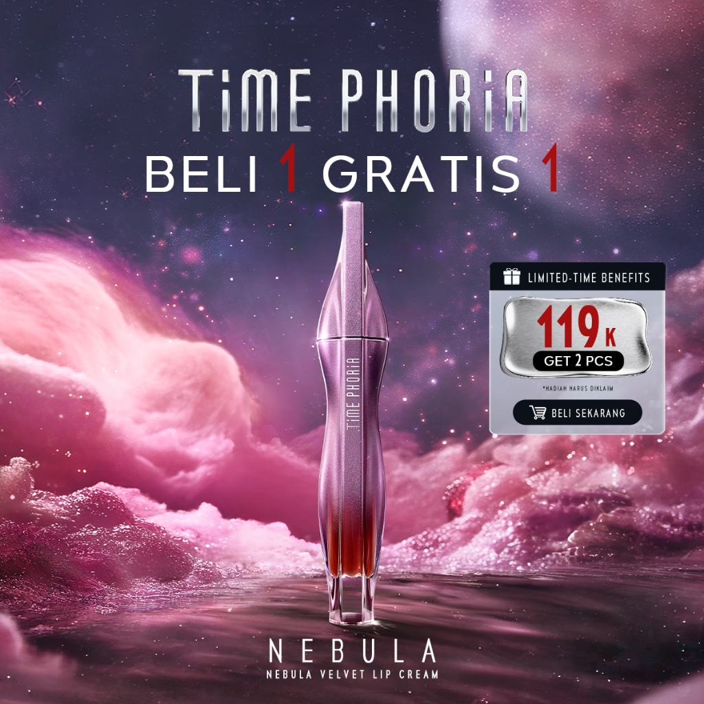 Jual (BUY 1 FREE 1)TIME PHORIA - TASYA FARASYA APPROVED Nebula Velvet ...