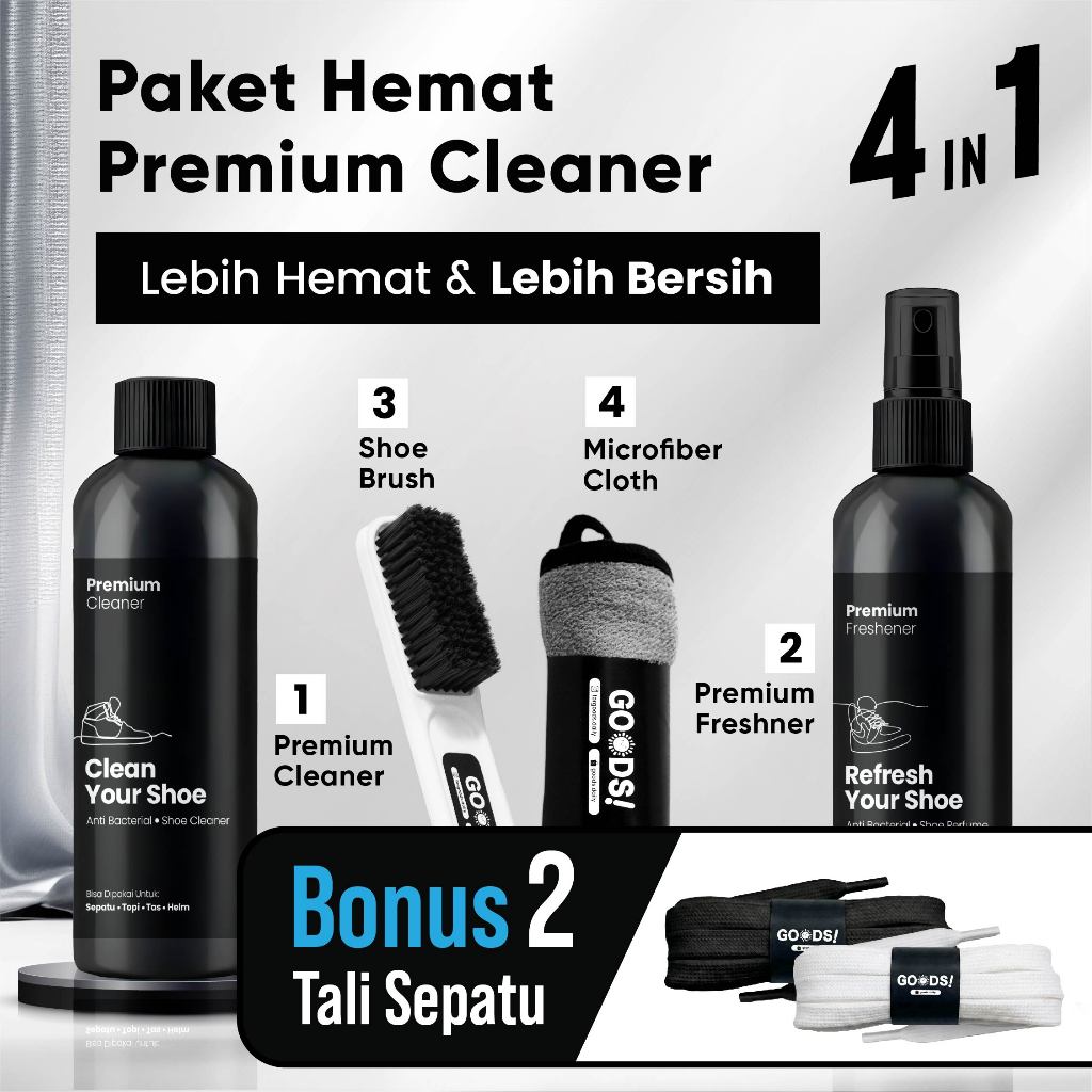 Jual PAKET LENGKAP CUCI SEPATU PREMIUM 4 IN 1 (FREE 2 TALI SEPATU ...