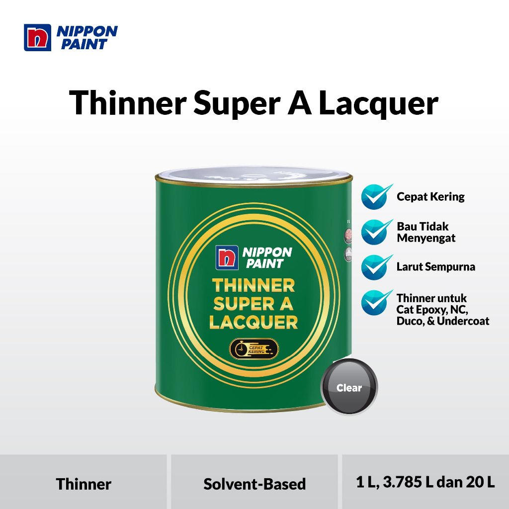 Jual Thinner Super A Lacquer-3.785 L- Pelarut Cat Dasar Nippon Paint ...