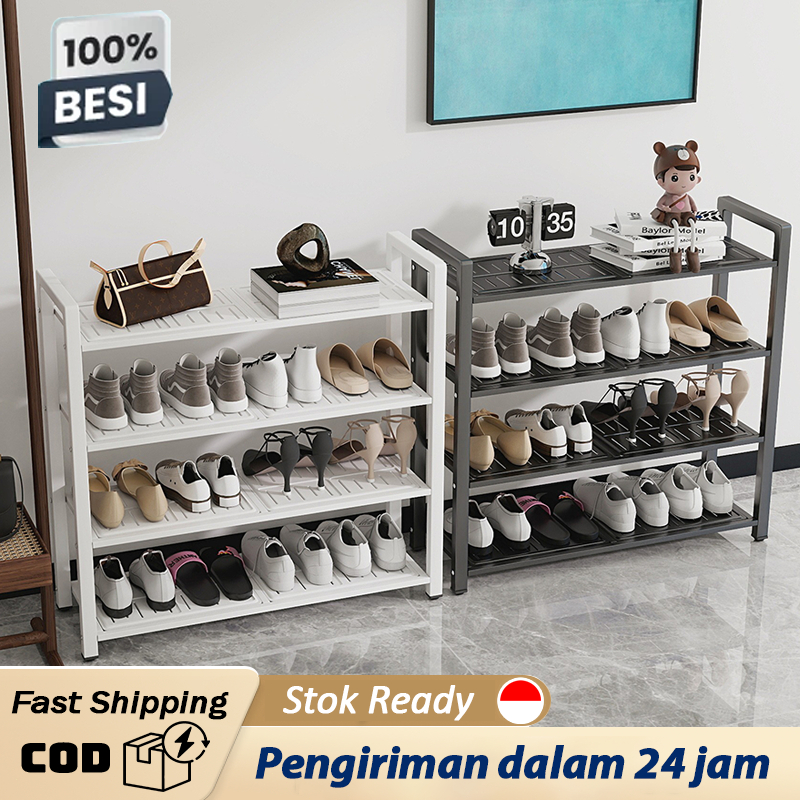 Jual Rak Sepatu Rak Serbaguna 3/4/5 Susun Stainless Steel Tempat Sepatu ...