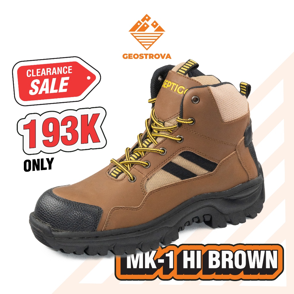 Jual Sepatu Safety Boots Pria Ujung Besi Slip Puncture Resist Awet Anti ...
