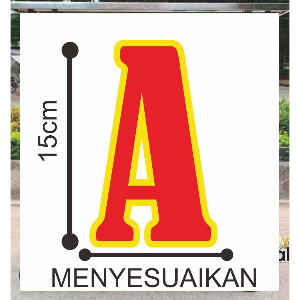 Jual stiker cutting huruf abjad 15cm satuan/perhuruf | Shopee Indonesia