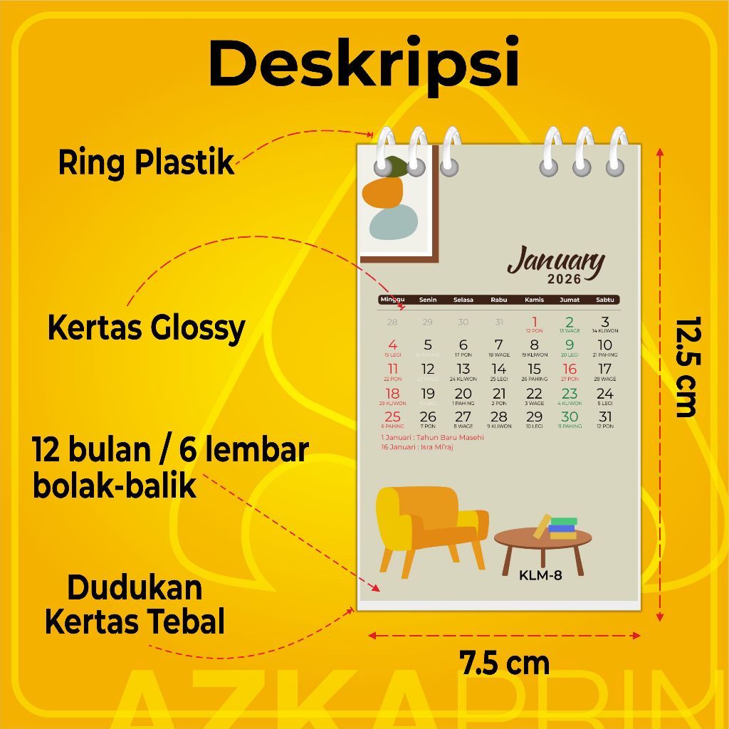 Jual Kalender Meja Mini AESTHETIC - kalender 2026 estetik | Shopee ...