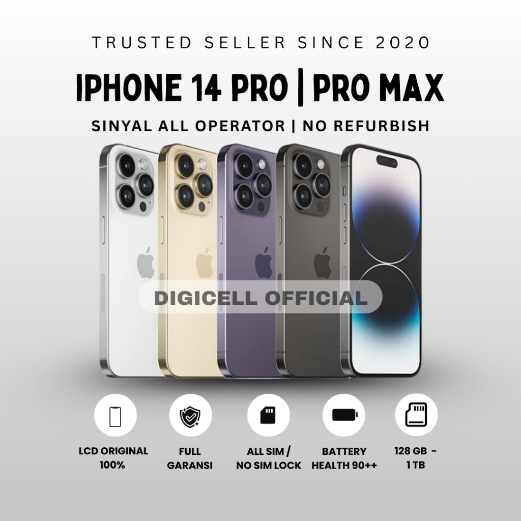 Jual iPHONE 14 Pro / 14 Pro max 128gb 256gb fullset Lcd Original 100% ...