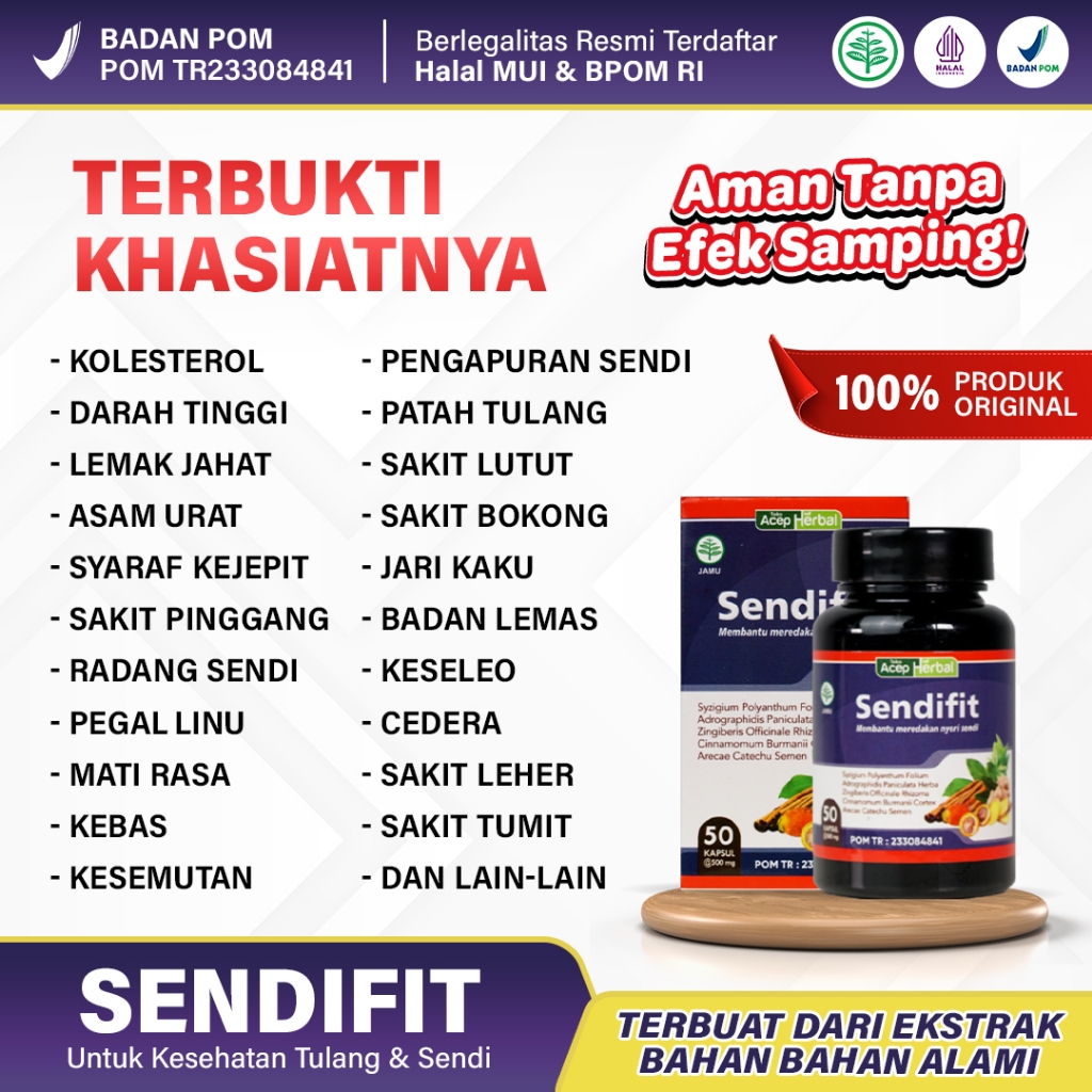 Jual Sendifit Obat Nyeri Sendi, Lutut Kopong, Lutut Sering Berbunyi ...