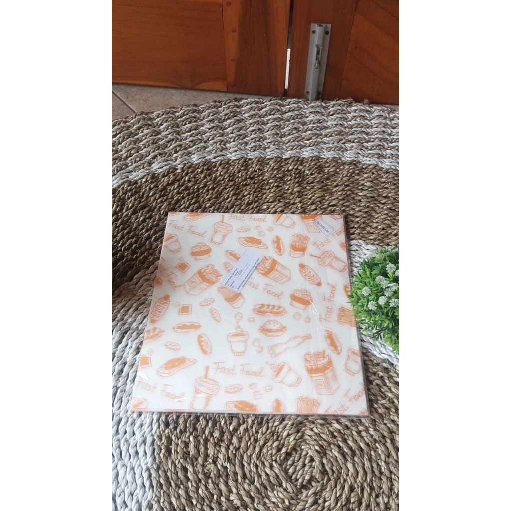 Jual (100 Lbr) Kertas Nasi Polos Kfc Uk: 25x27cm /Kertas Nasi Kfc Motif ...