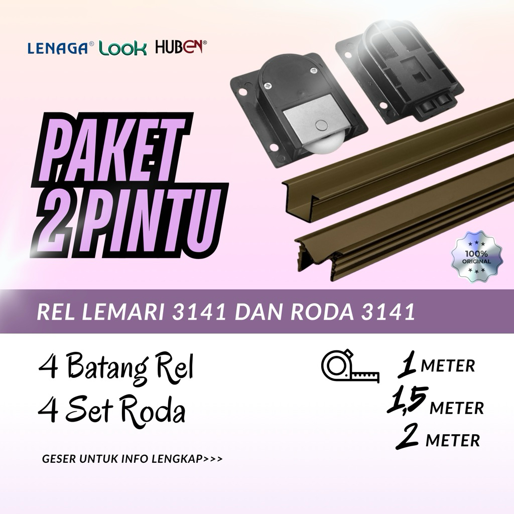 Jual [ 2 Pintu Rel Tanam ] Paket 4 Rel LAS - 02 U M Lenaga 1/1,5/2 ...