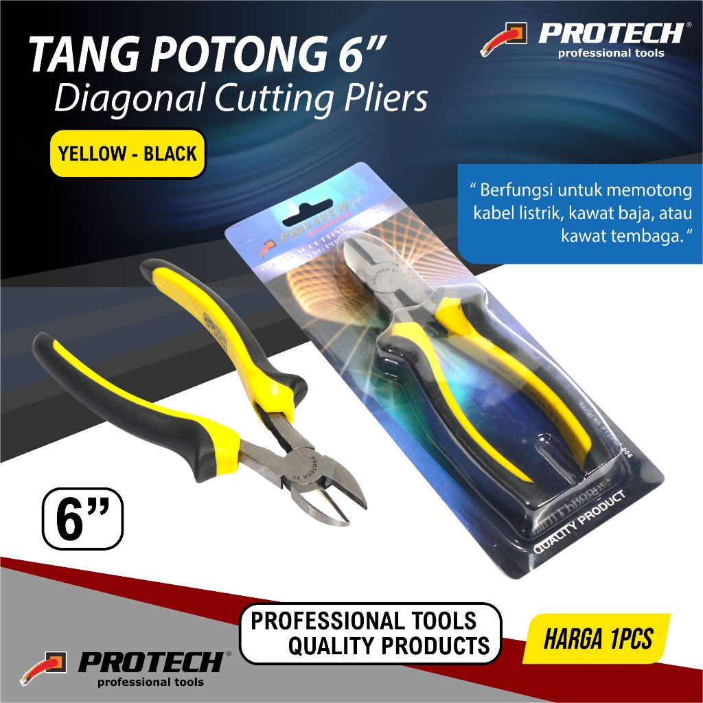 Jual Protech tang potong diagonal cutting pliers 6" | Shopee Indonesia