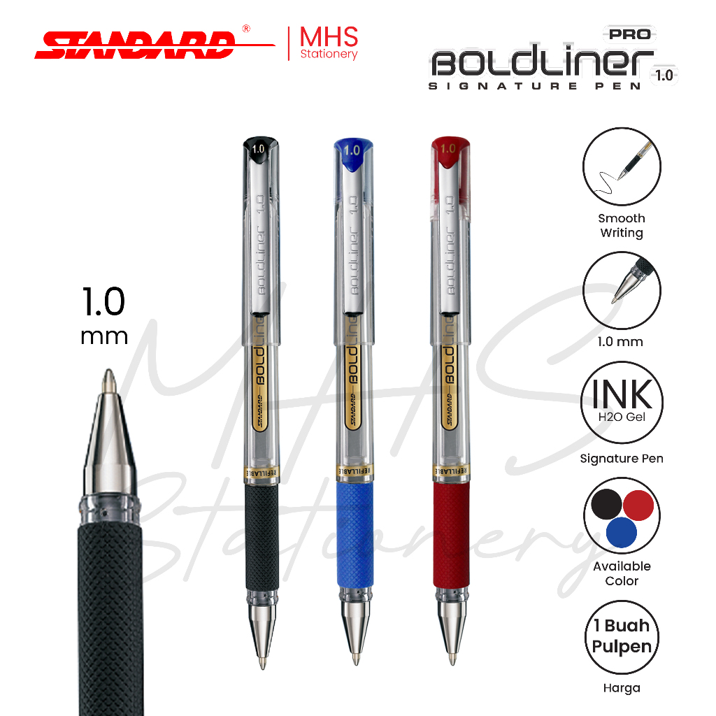Jual STANDARD Boldliner Pro 1.0 mm Bolpoin Pulpen Ballpoint Tanda ...