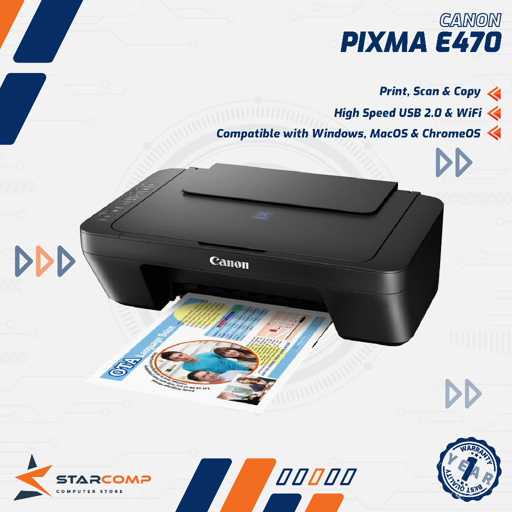 Jual Printer Canon PIXMA E470 Wireless Print Scan Copy All in One ...