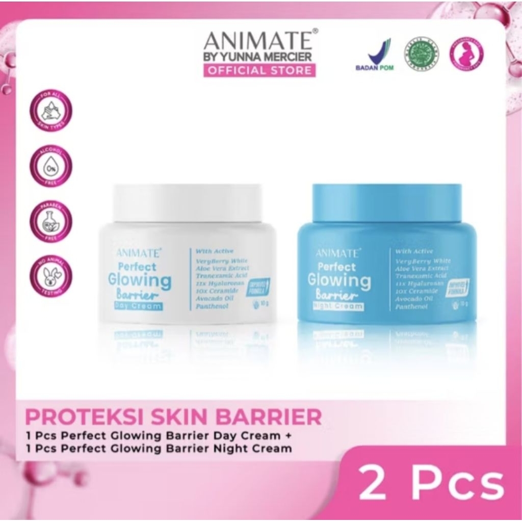 Jual Animate Perfect Glowing Barrier Day dan Night Cream 10g | Shopee ...