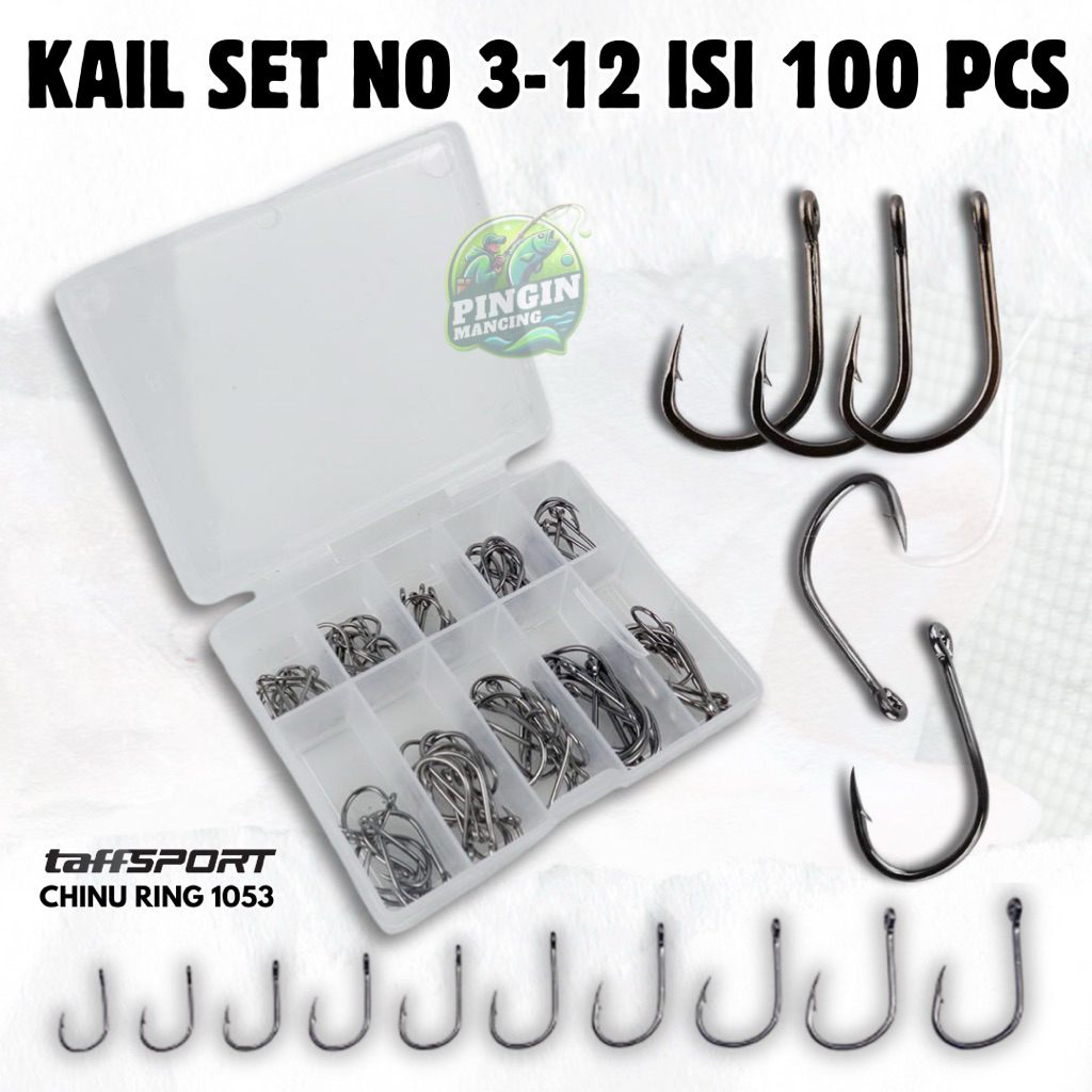 Jual Kail Pancing Set Chinu Ukuran 3 - 12 Isi 100 Pcs Bahan Carbon ...