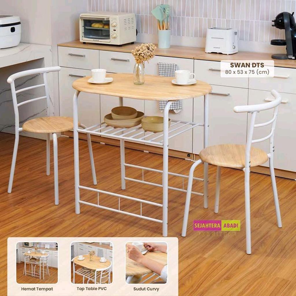 Jual Prodesign Full Set Meja Makan besi minimalis SWAN DTS plus 2 kursi ...