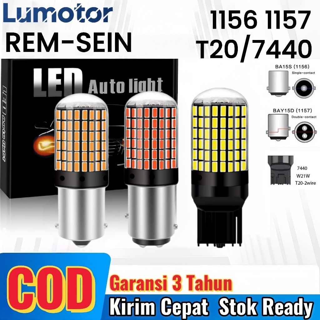 Jual Lumotor-Lampu LED Sein & Rem Mundur Dajjal S25 1156 1157 T20 144 ...