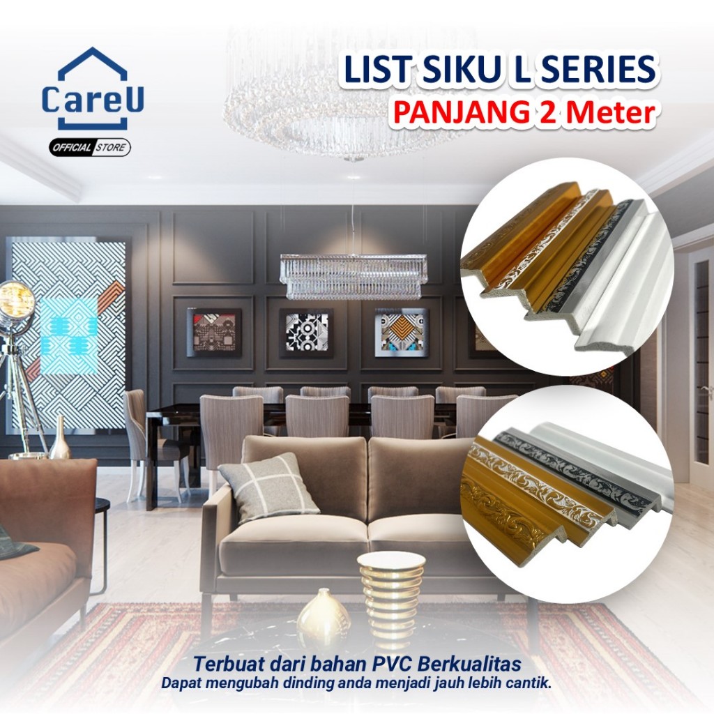 Jual [2 Meter] List Siku L Series PVC dan PS Lis Plafon Lis Figura Lis ...