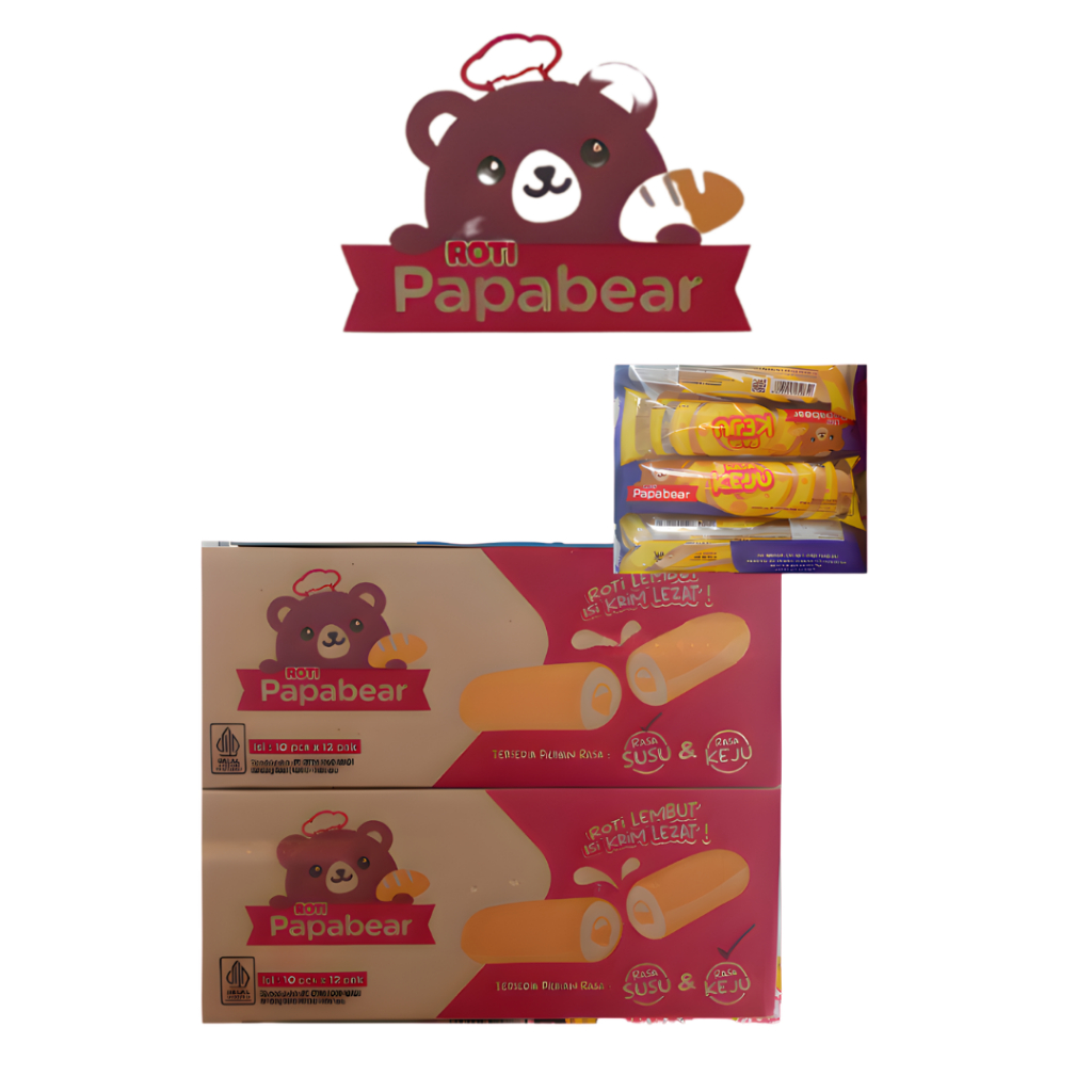 Jual Papa Bear Roti Lembut Isi Krim Susu/Keju/Original 1 dus isi 120 ...