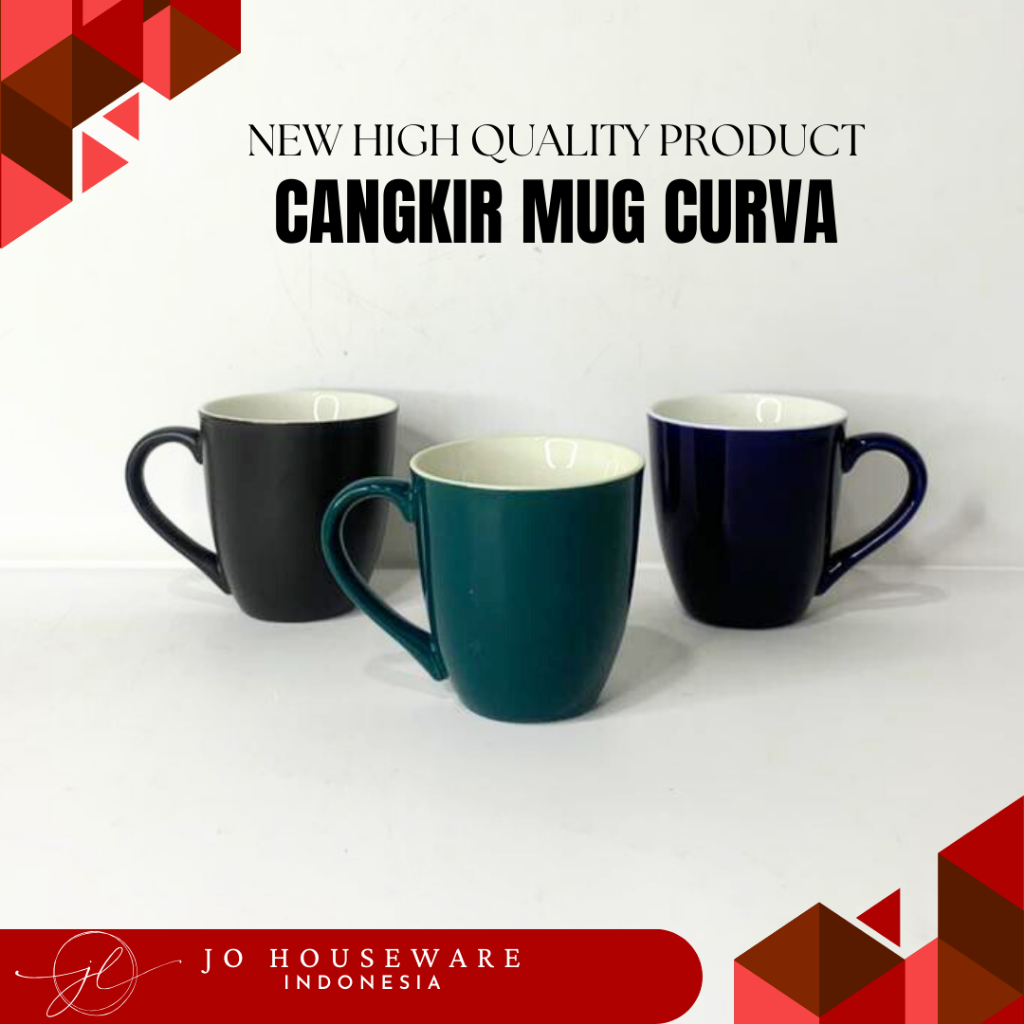 Jual Cangkir Mug Curva Belly Keramik Premium 350ml / Cangkir Kopi Teh ...