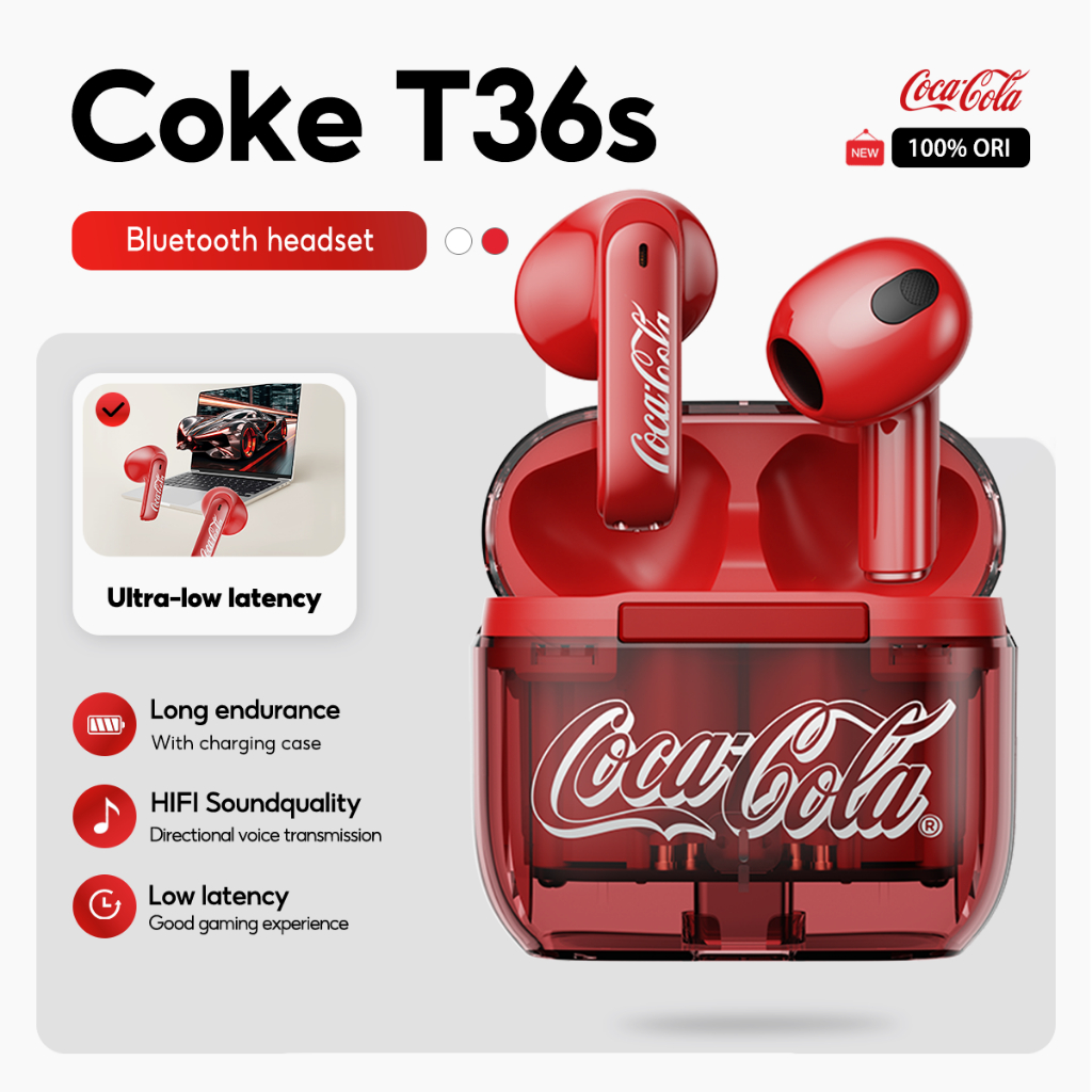 Jual Supernova x Coca-Cola Earbuds T36S Retro TWS Bluetooth 5.4 ...