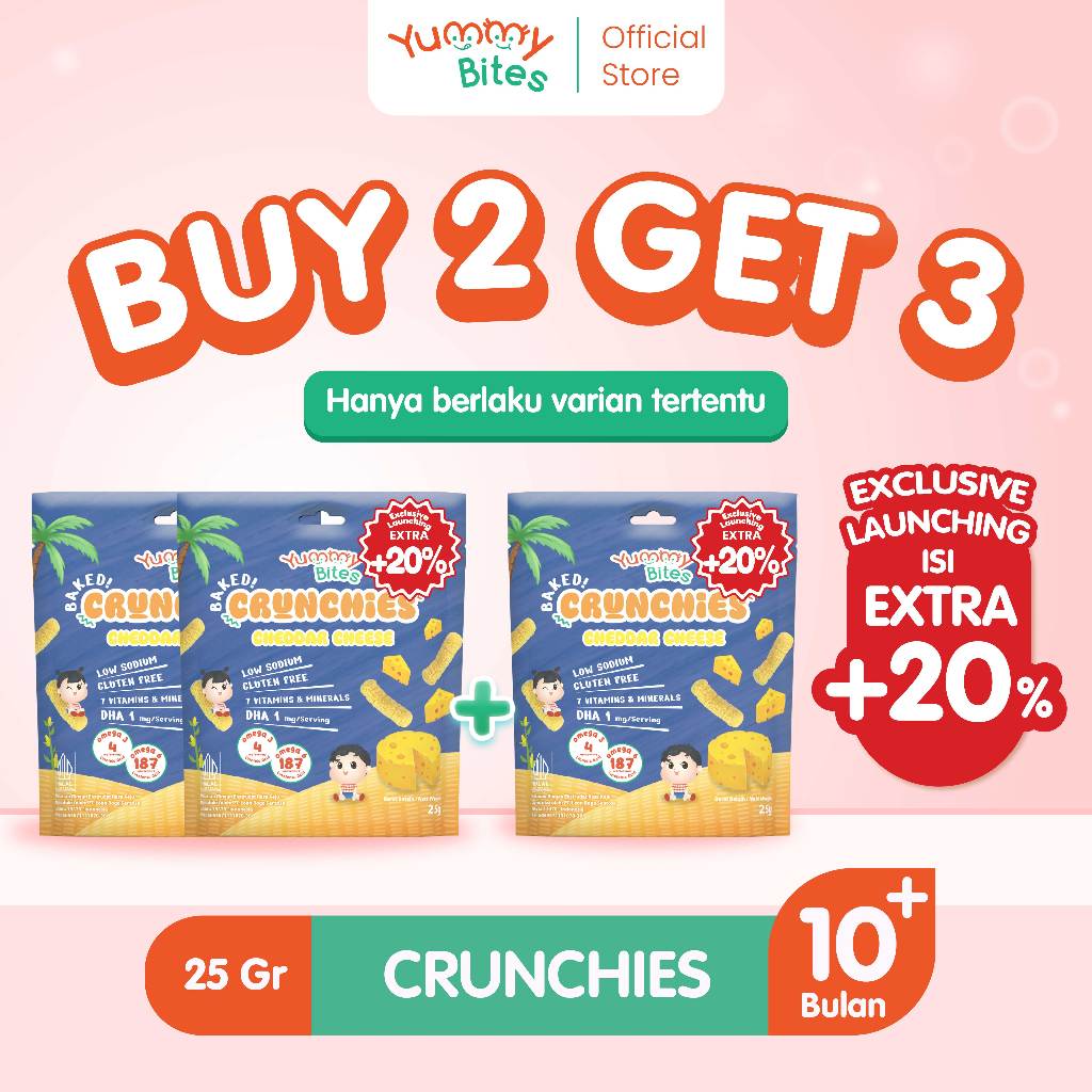 Jual [RIA RICIS EXCLUSIVE] Yummy Bites Crunchies 25 GR Snack Baby ...