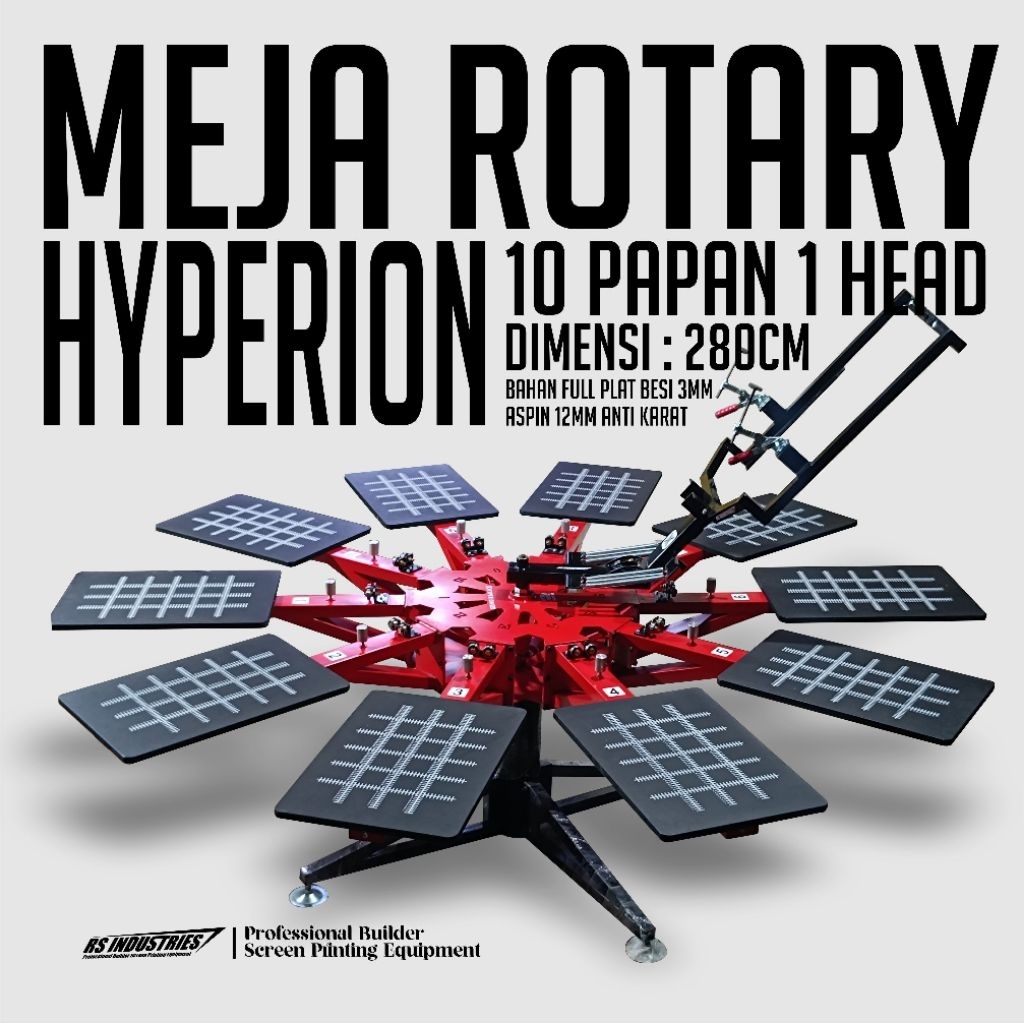 Jual MEJA SABLON ROTARY HYPERION 10X1 - RS INDUSTRIES | Shopee Indonesia