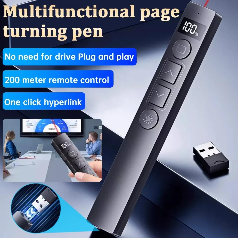 Jual Laser Pointer Clicker Wireless 2.4GHz Layar Digital Type-C Flip ...