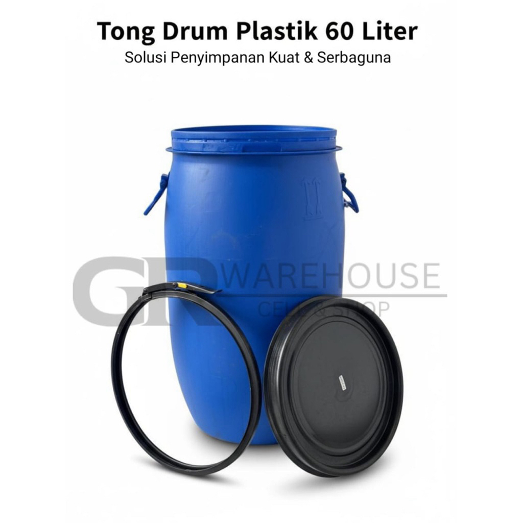Jual Tong Drum Plastik 60 Liter HDPE Multifungsi Tempat Sampah Tandon ...