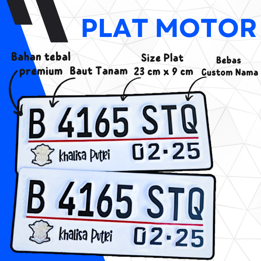 Jual Plat motor Variasi bebas Custom / plat motor Baut Tanam Rapi ...