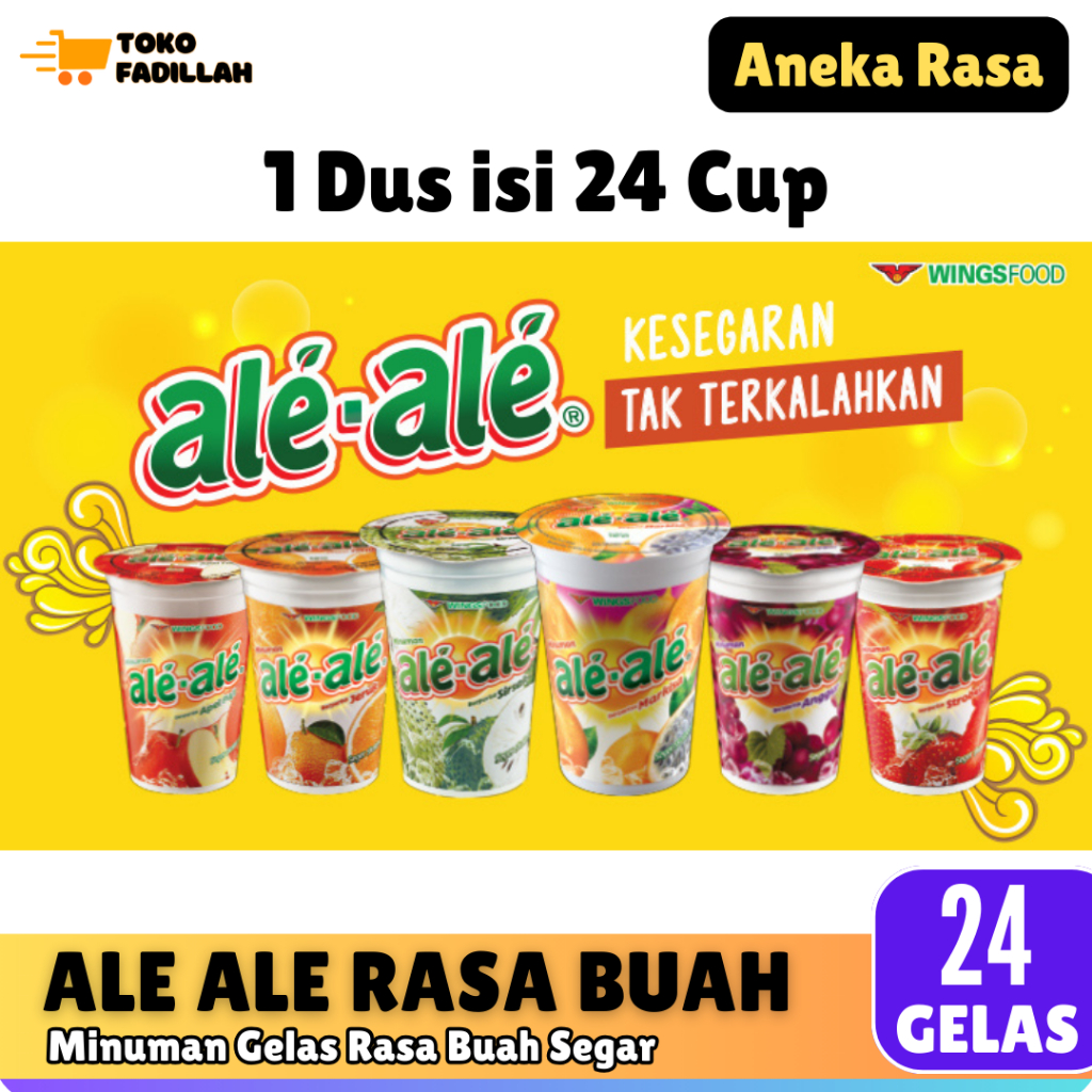 Jual ALE ALE Minuman Gelas isi 24 Cups - Rasa Buah Anggur, Jeruk ...