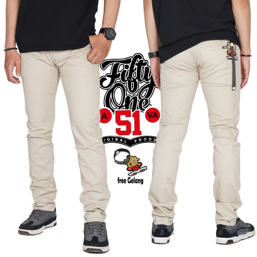 Jual FIFTY ONE DENIM 51 - Celana Chino Pria Slim Fit Stretch Melar ...