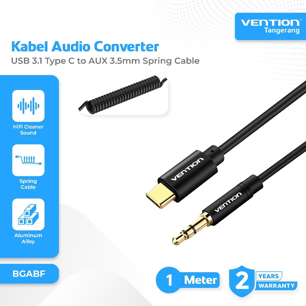 Jual VENTION BGABF Kabel Jack Audio Converter DAC Type C to AUX 3.5mm ...
