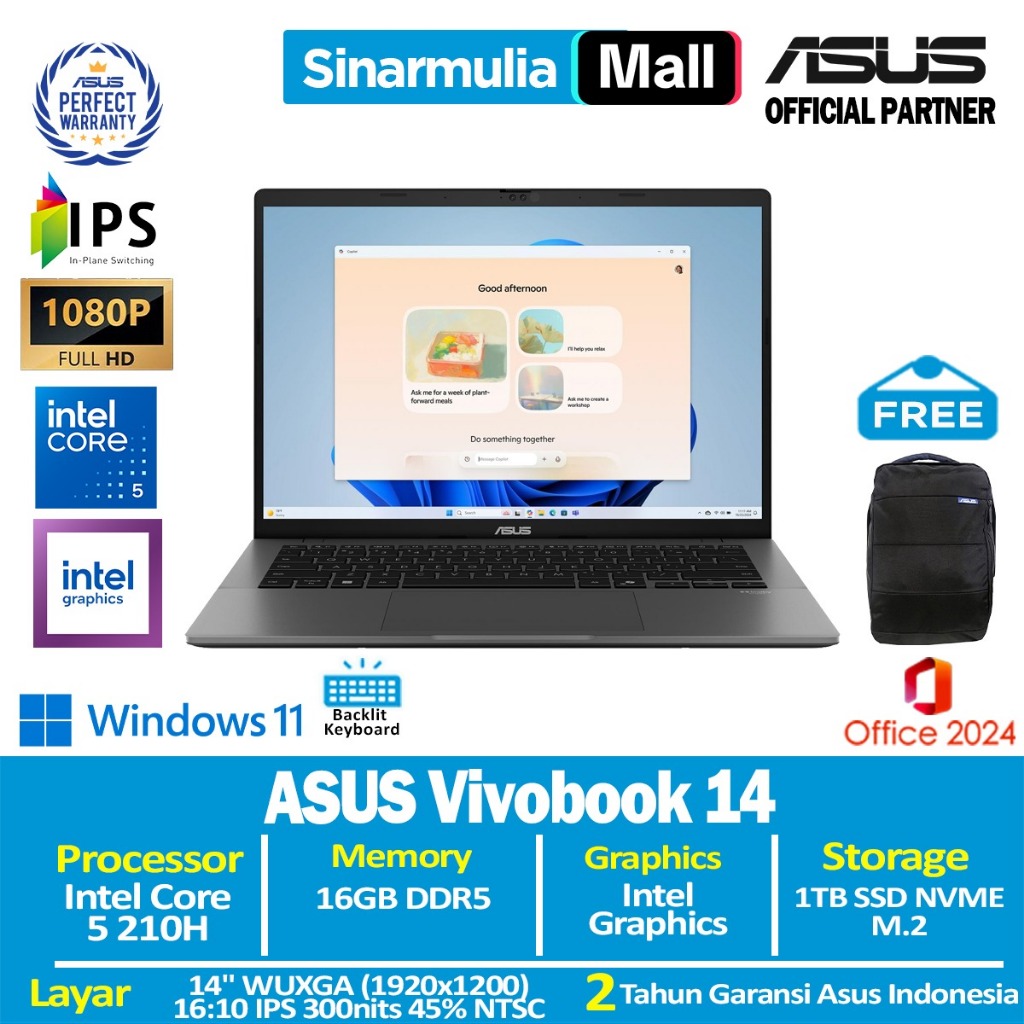 Jual ASUS Vivobook S14 S3407VA Core 5 210H 1TB SSD 16GB WUXGA IPS Win11 ...