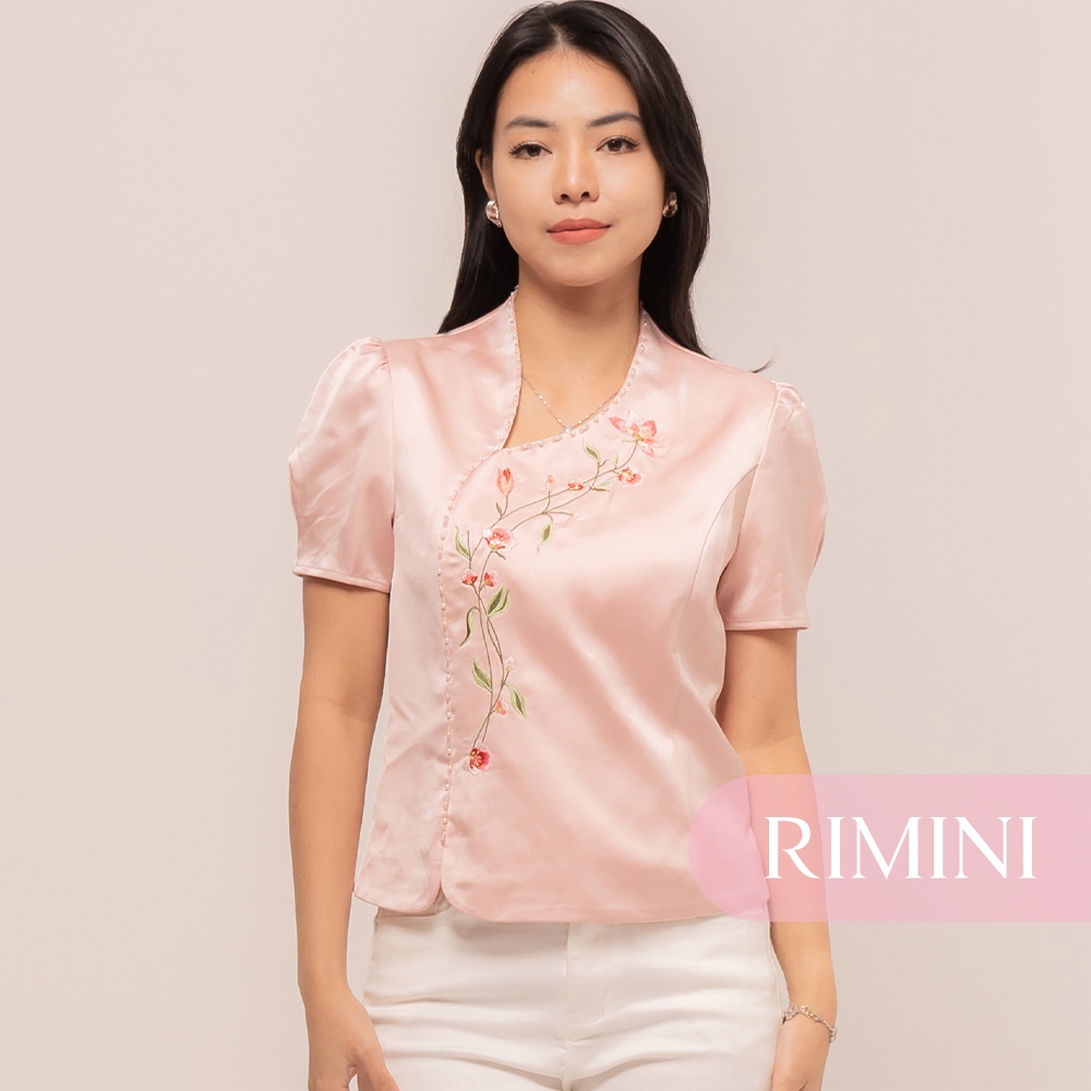 Jual RIMINI - Atasan Cheongsam Wanita Berlengan Flower Embroidery Size ...