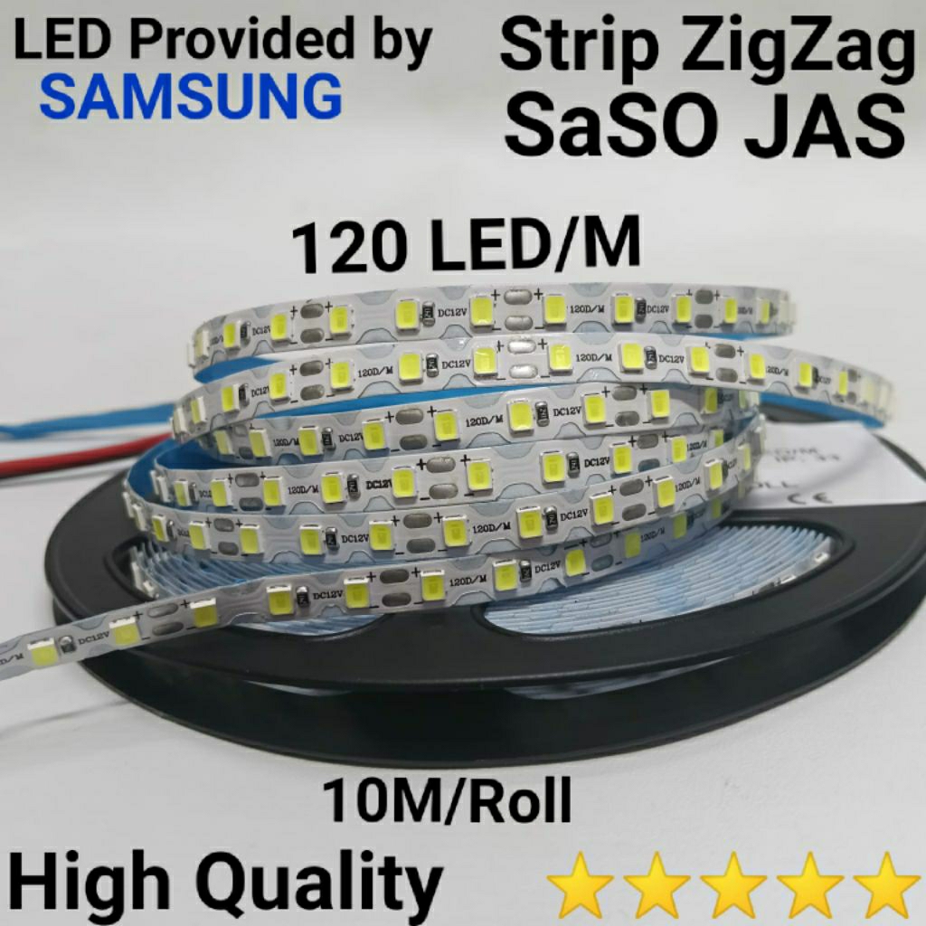 Jual LED Strip Samsung ZigZag SaSo JAS DC 12V Kecerahan tinggi ( 1roll ...