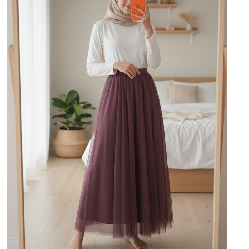 Jual DAB Rok Tutu Premium 3 Lapis Anti Nerawang. Tulle Maxi Skirt ...