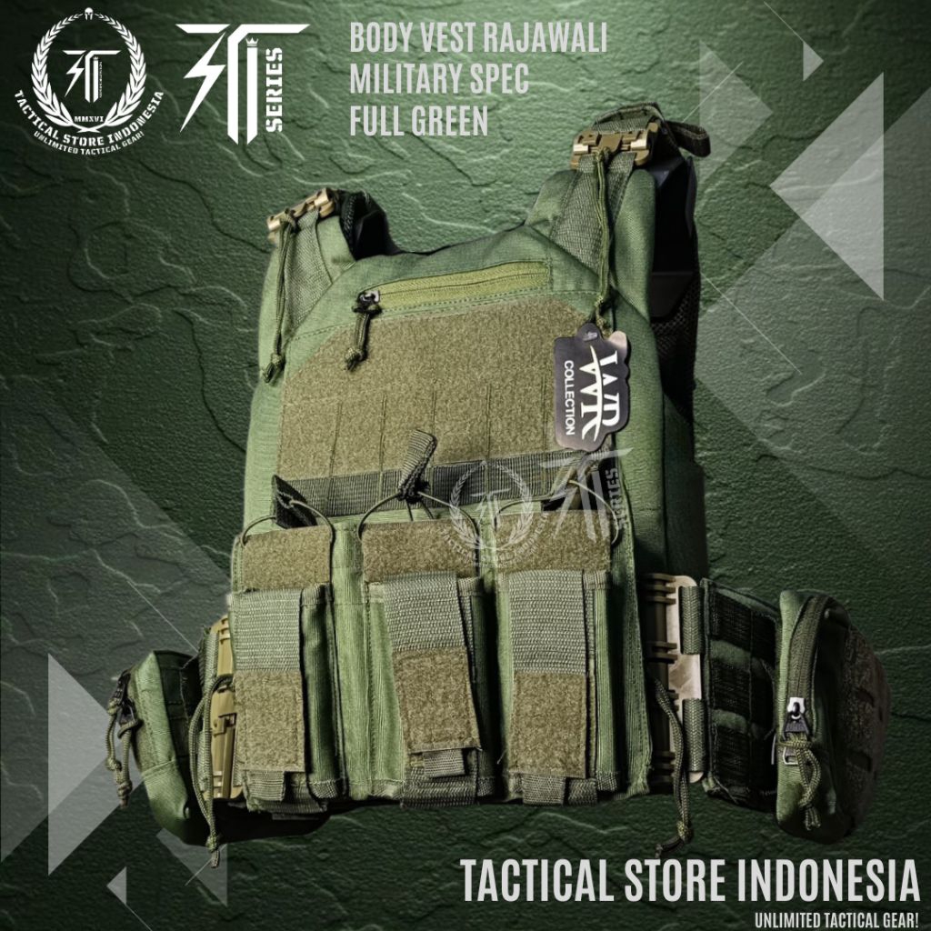 Jual TSI SERIES ® 100% ORIGINAL Body Vest GREEN RAJAWALI Military ...