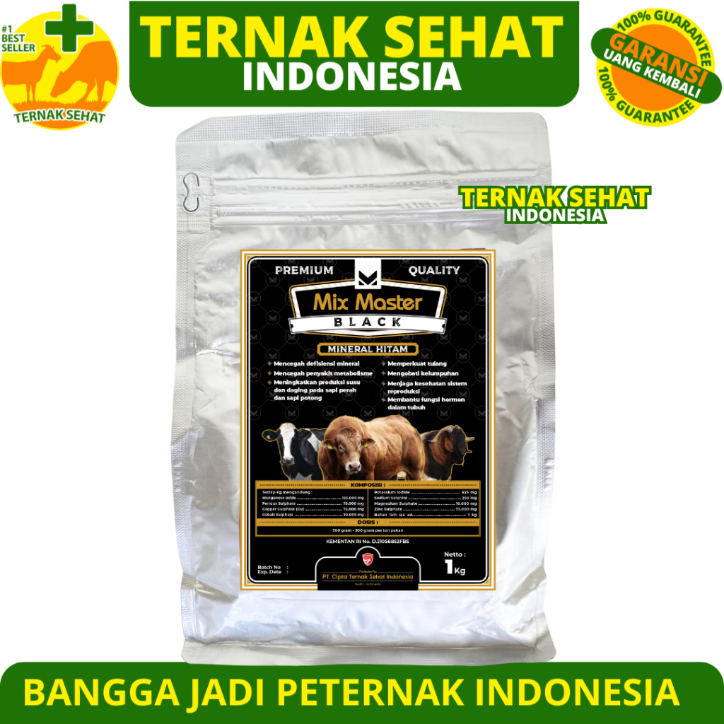 Jual MIX MASTER PREMIX BLACK 1 KG - Mineral Hitam Organik Ternak Sapi ...