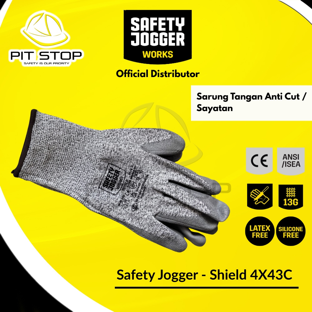 Jual Sarung Tangan Safety Jogger Shield Anti Cut HPPE 4X43C Anti ...