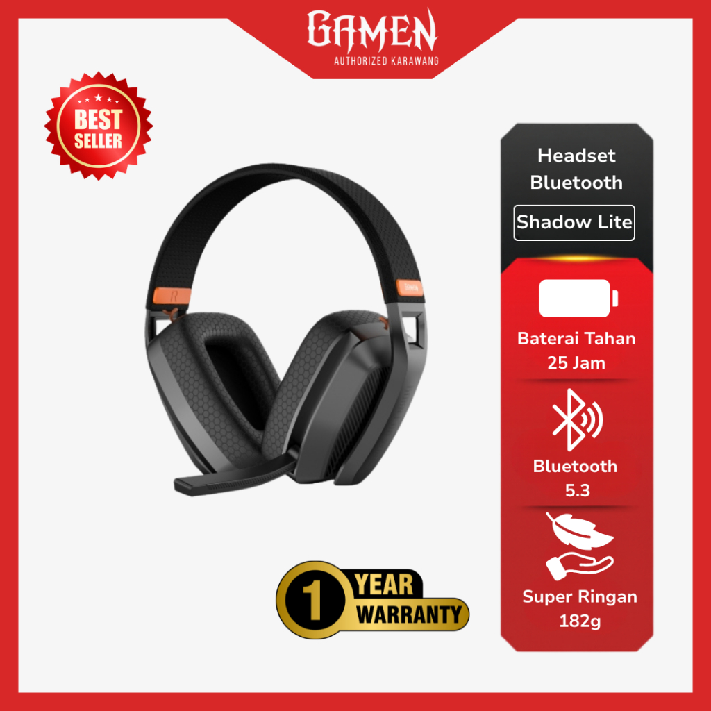Jual GAMEN Headset Bluetooth Shadow Lite 5.3 Gaming Wireless 3 Mode ...