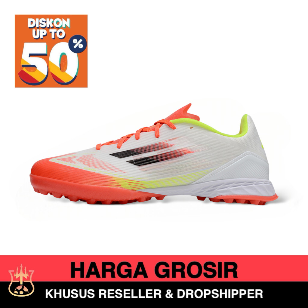 Jual Sepatu Futsal F50 League White Orange Turf | Shopee Indonesia
