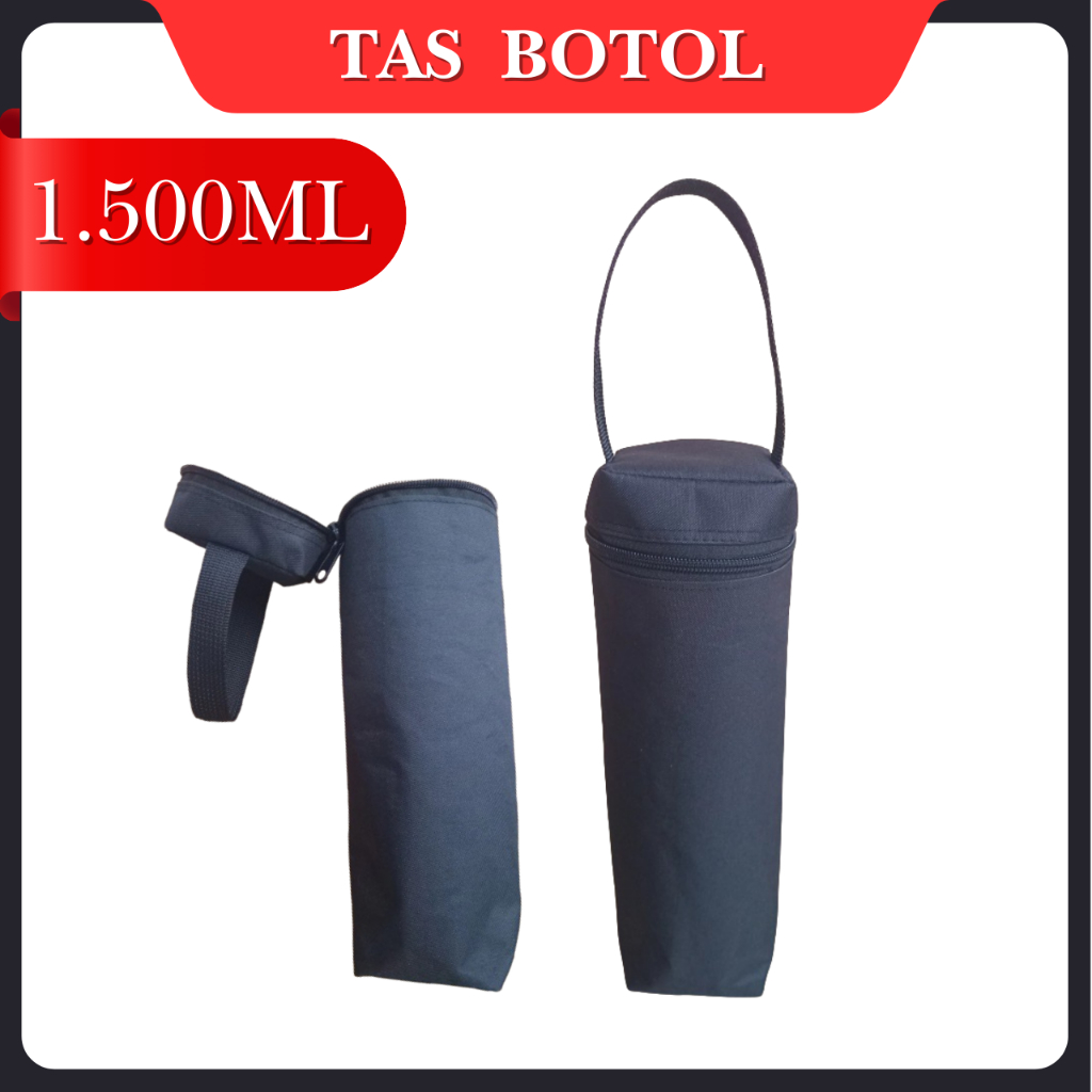 Jual TAS BOTOL1500ML TAS BOTOL HITAM POLOS TUMBLER CANTIK TAS JINJING ...