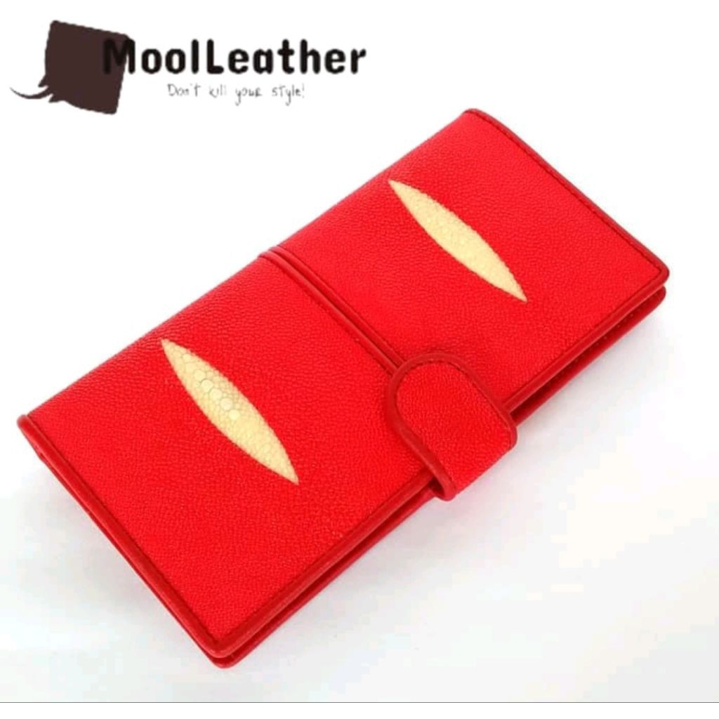Jual Dompet wanita asli kulit ikan pari dan sapi warna merah model ...