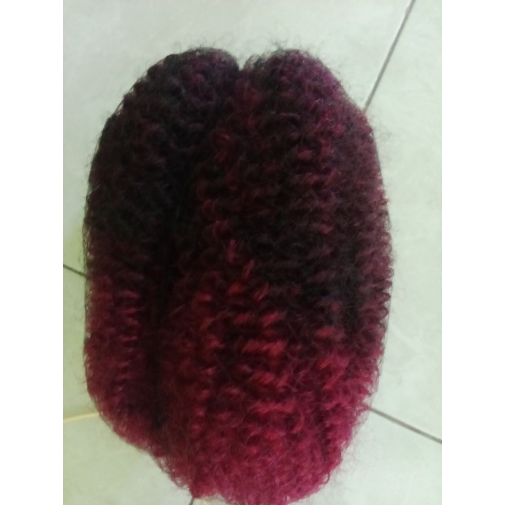 Jual rambut afro ombre hitam marun | Shopee Indonesia