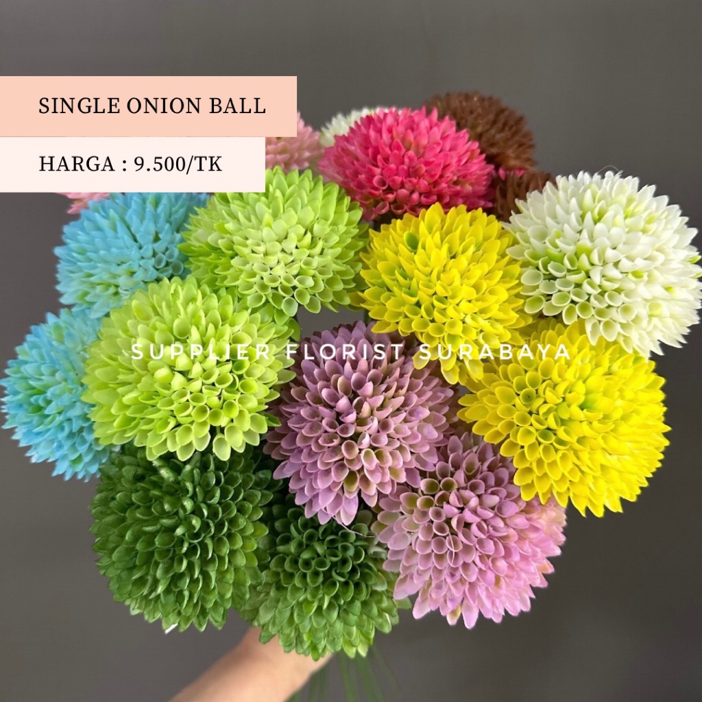 Jual [SINGLE ONION BALL] BUNGA PALSU ARTIFICIAL FLOWER SNOWBALL POMPOM ...